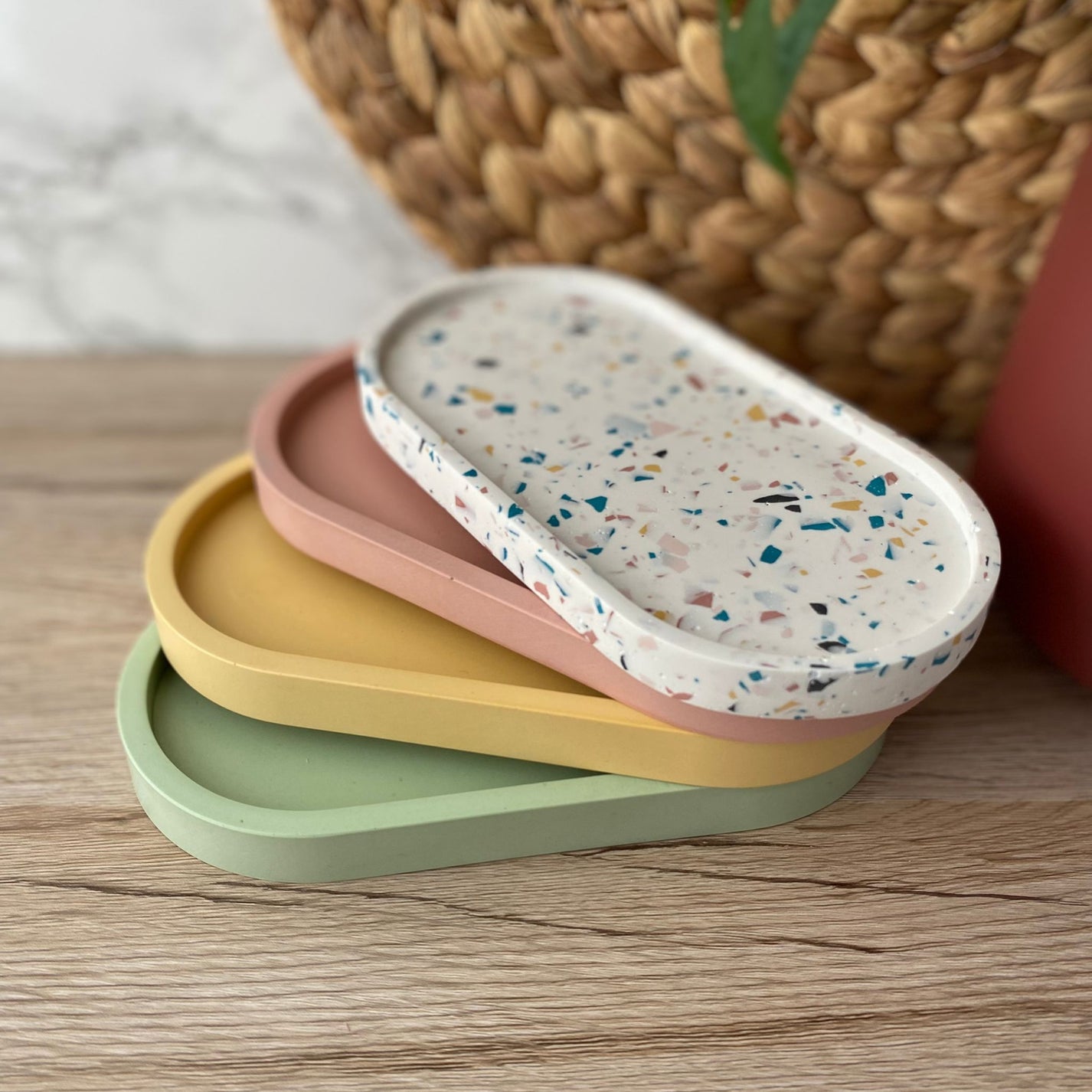 Ovale schaal - Terrazzo Fabrini - 18 cm - Handgemaakt – Studio Fabrini